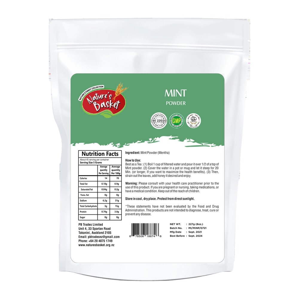 Nature's Basket Mint (Mentha) Powder 227g – Nature's Basket AU